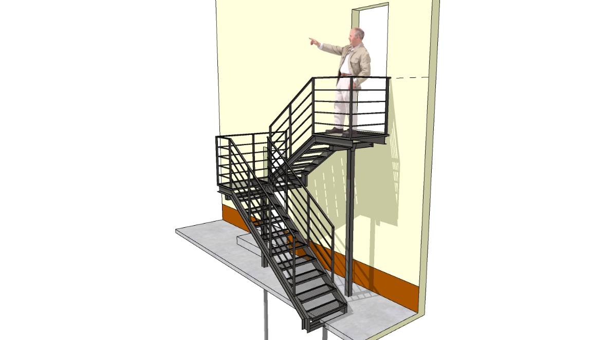 Площадочная лестница на прямом косоуре 180º. п. Малиновка