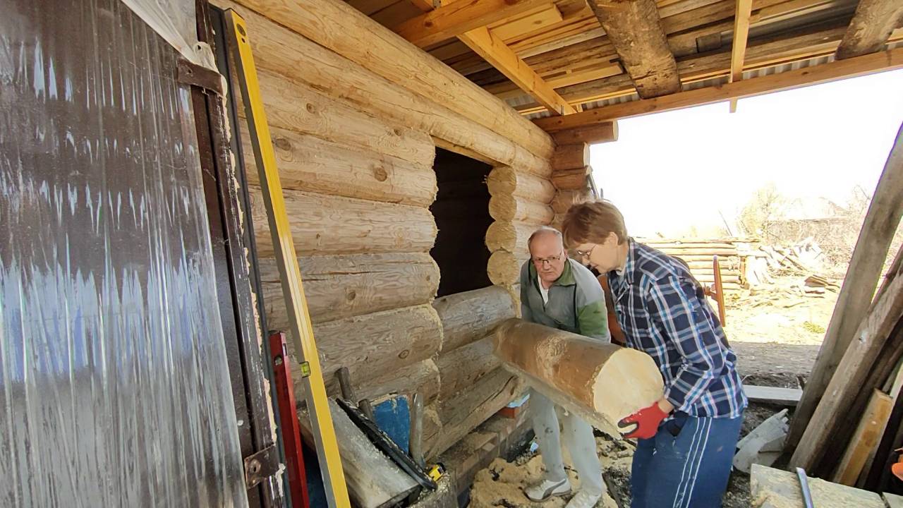 Архив 2023 г. Впервые зашли в нашу баню через дверь, а не через чердак. Живем в деревне. Апрель