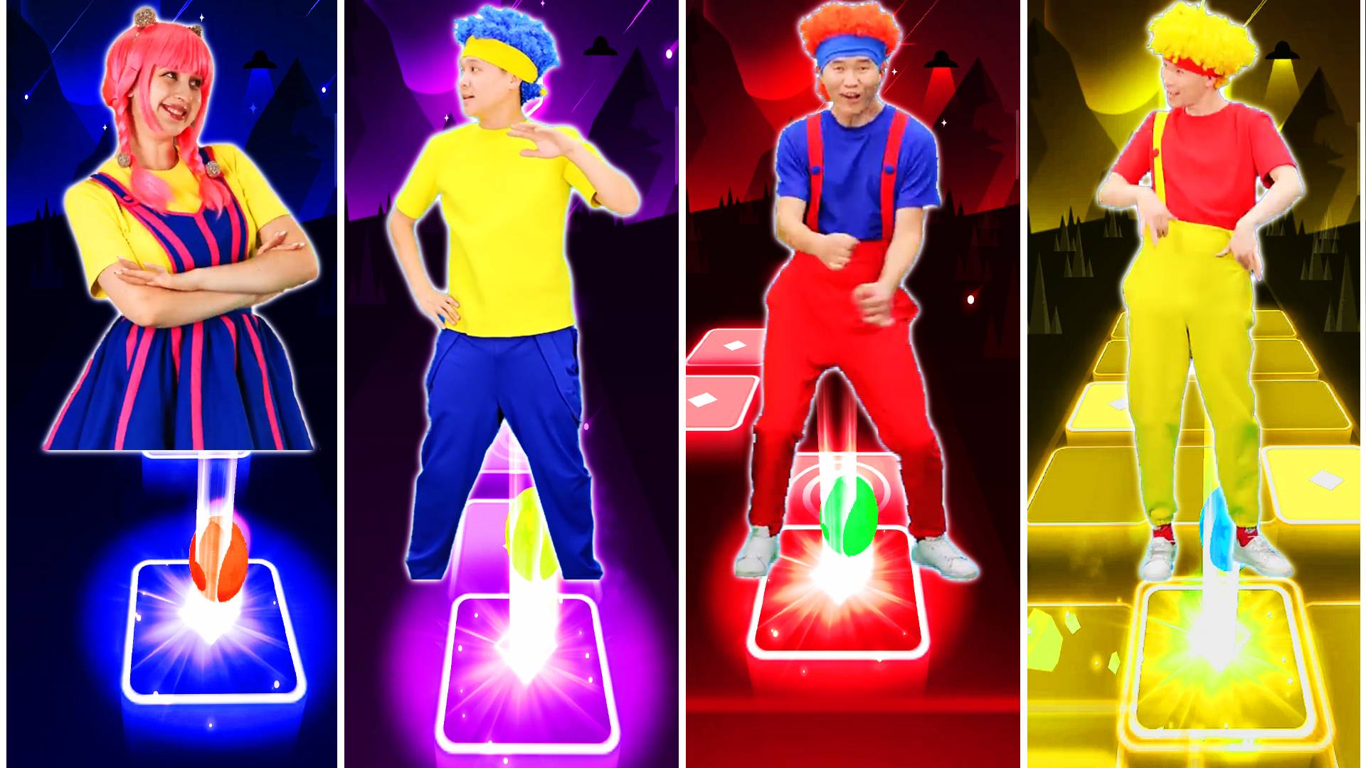 Tiles Hop Edm Rush! D Billions Lya-Lya Vs Cha-Cha Vs Boom-Boom Vs Chiky  Who Will Win ？