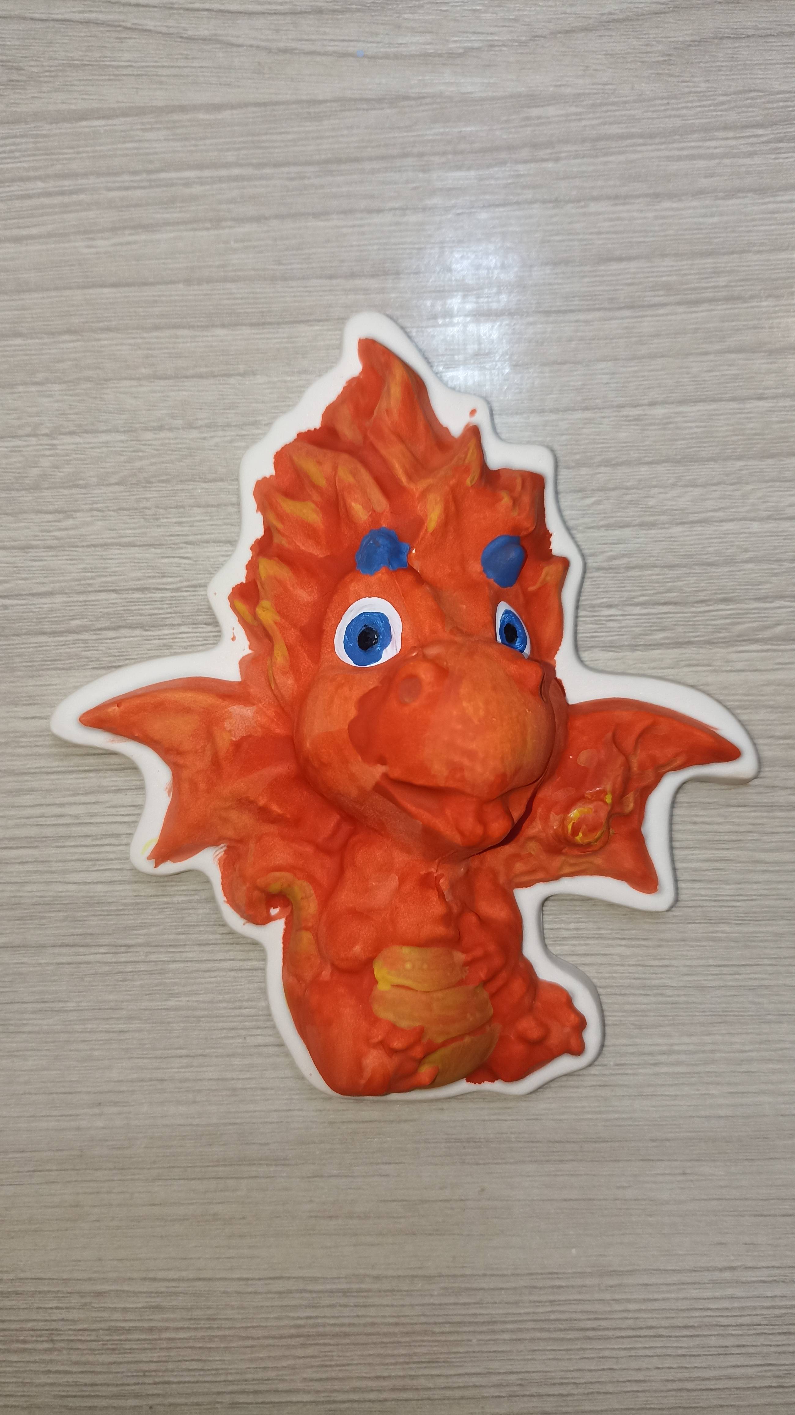 Магнит из гипса / Огненный дракон