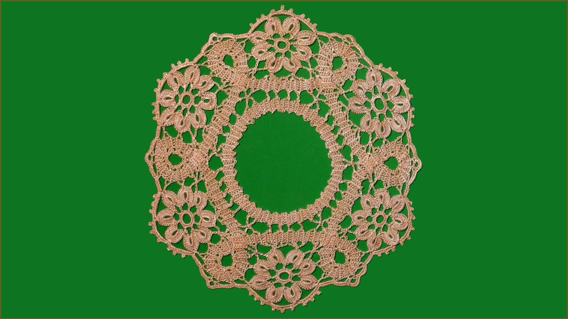 Воротник брюггским кружевом крючком. Часть 2.