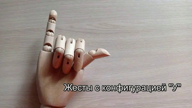 Ручная азбука глухих и жесты с конфигурацией "У".