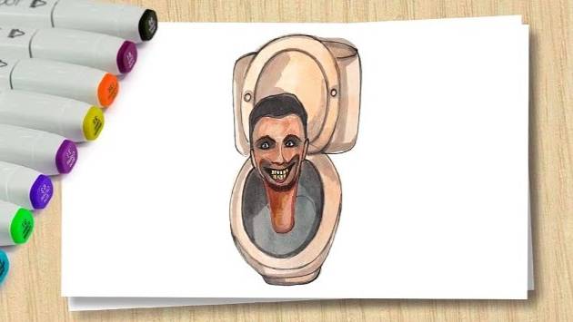 Рисуем Скибиди Туалет _ How to draw Skibidi Toilet _ Учимся рисовать