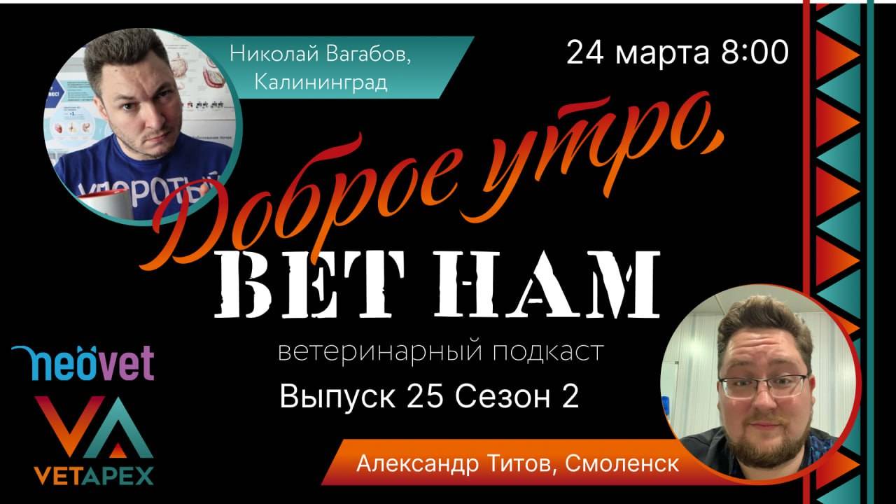 Доброе утро – Вет Нам!» - выпуск №25 (сезон 2).Гость программы: Александр Титов – ветеринарный хиру