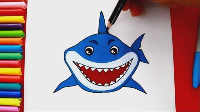 Как нарисовать Папу Акулу (Песня Акулёнок Туруру)