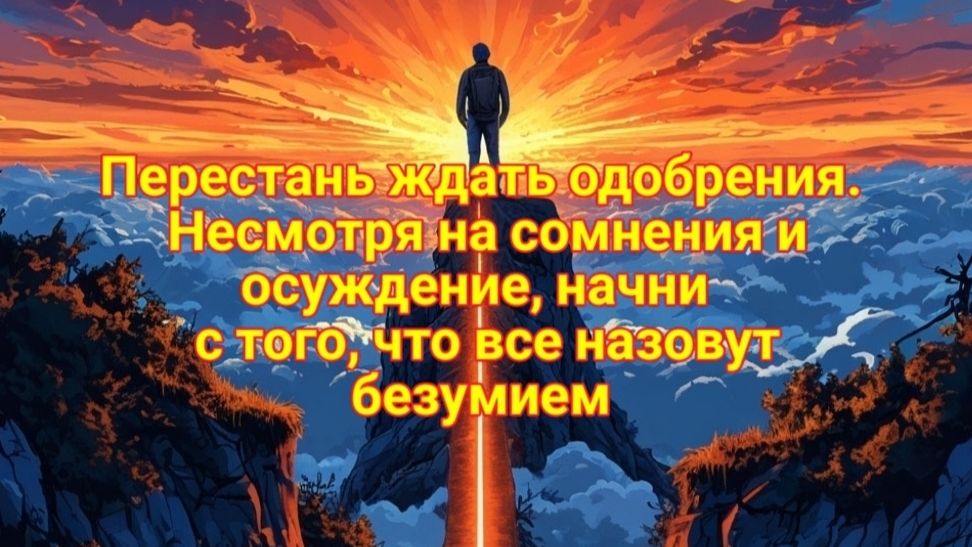 Перестань ждать одобрения. Несмотря на сомнения и осуждение, начни с того, что все назовут безумием