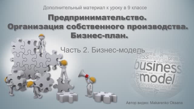 Организация собственного  производства. Часть 2. Бизнес-модель