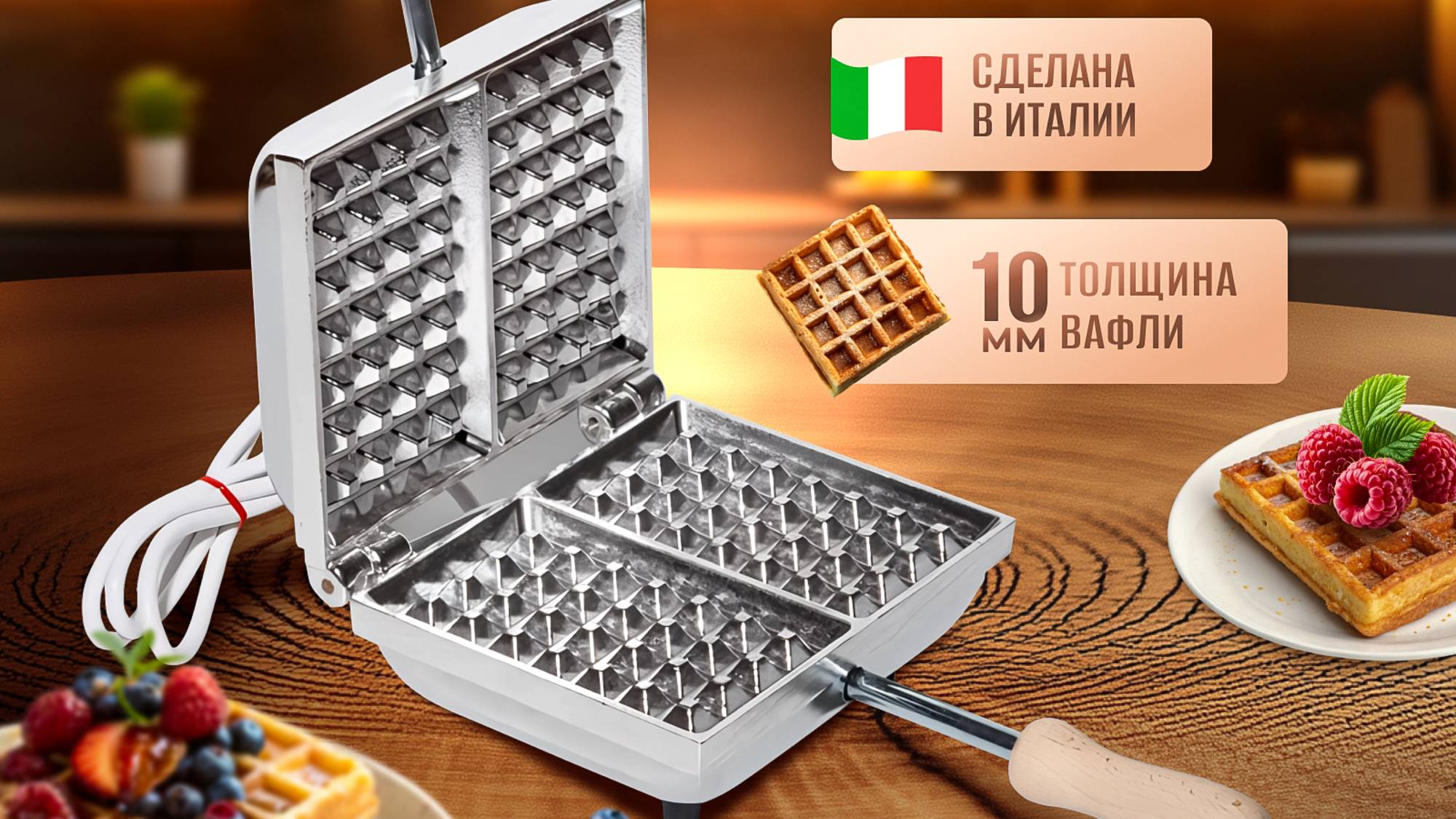 Электрическая мини вафельница CBE ELETTRODOMESTICI 5040200 электровафельница для бельгийских вафель