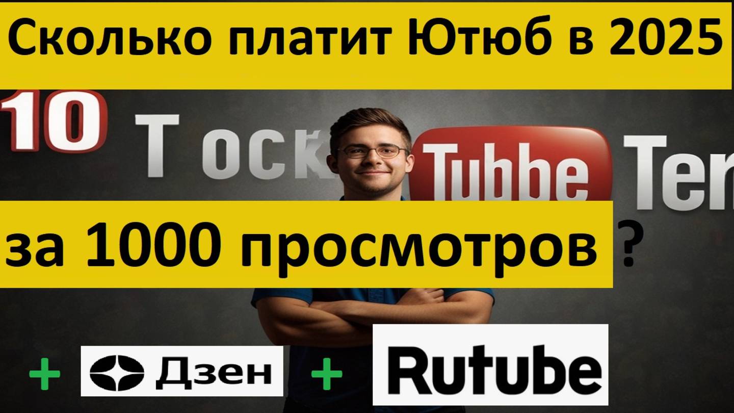 СКОЛЬКО ПЛАТИТ YouTube за 1000 ПРОСМОТРОВ в феврале 2025