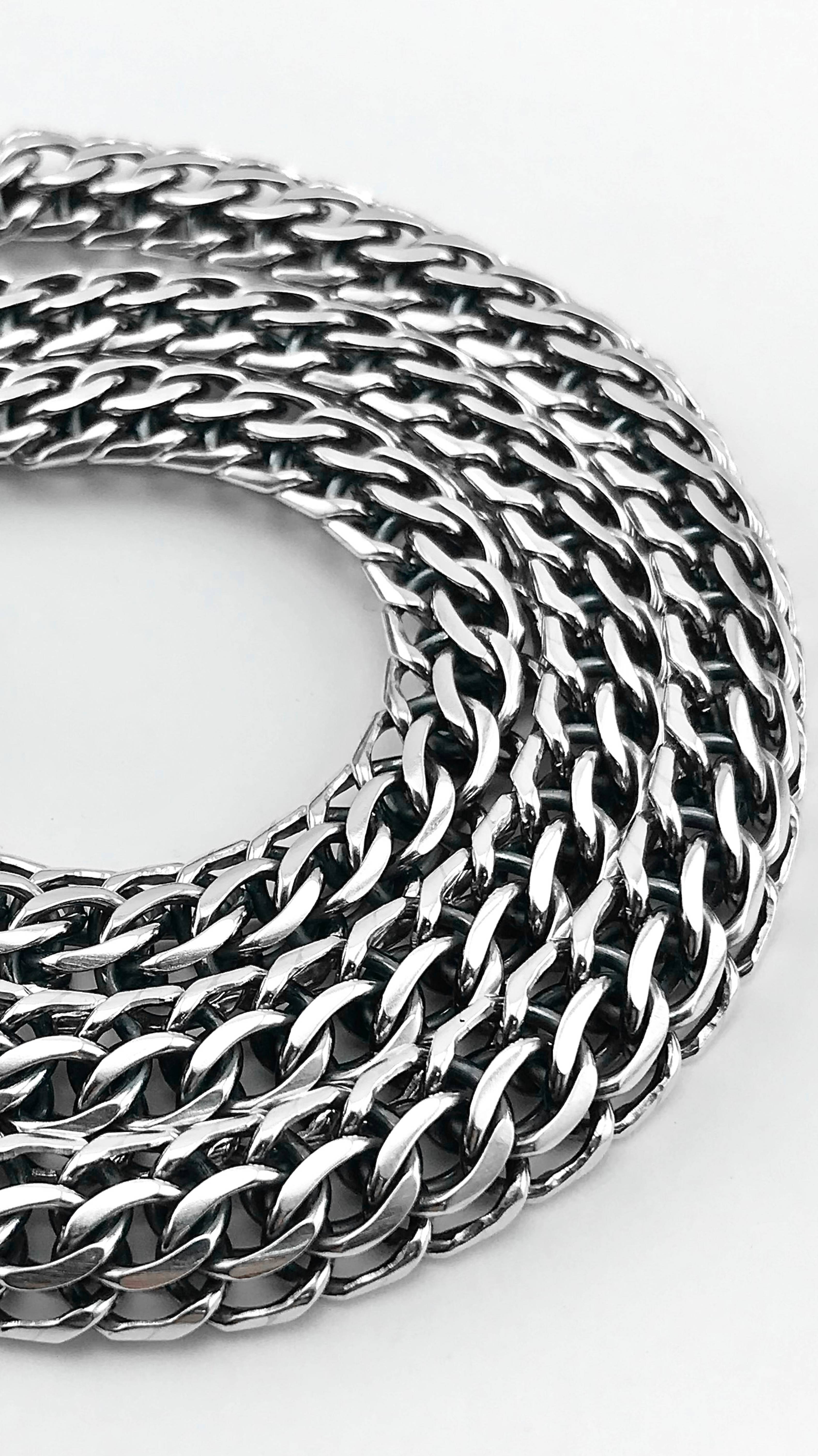 Серебряная цепь Фараон, питон, ширина 12,3 мм. 50, 55, 60, 65 см. Замок-коробка.