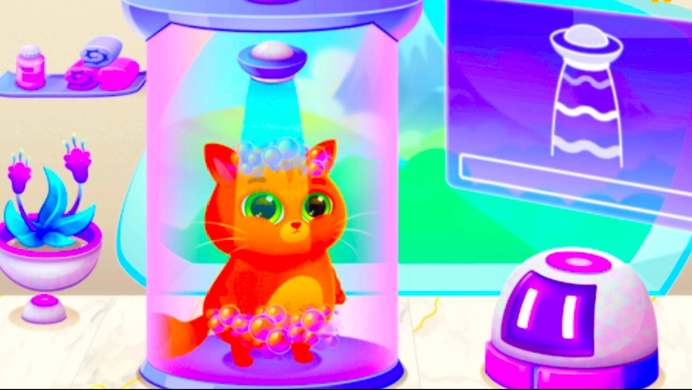 Лечим Котика Бубу от Блошек, купаем, кормим, играем / Игровой развивающий мультфильм для детей