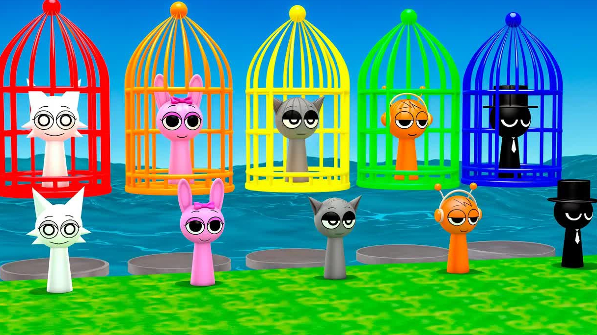 Крутые горки для животных, Пинки Орен Грей Венда Блэк 3d-игра