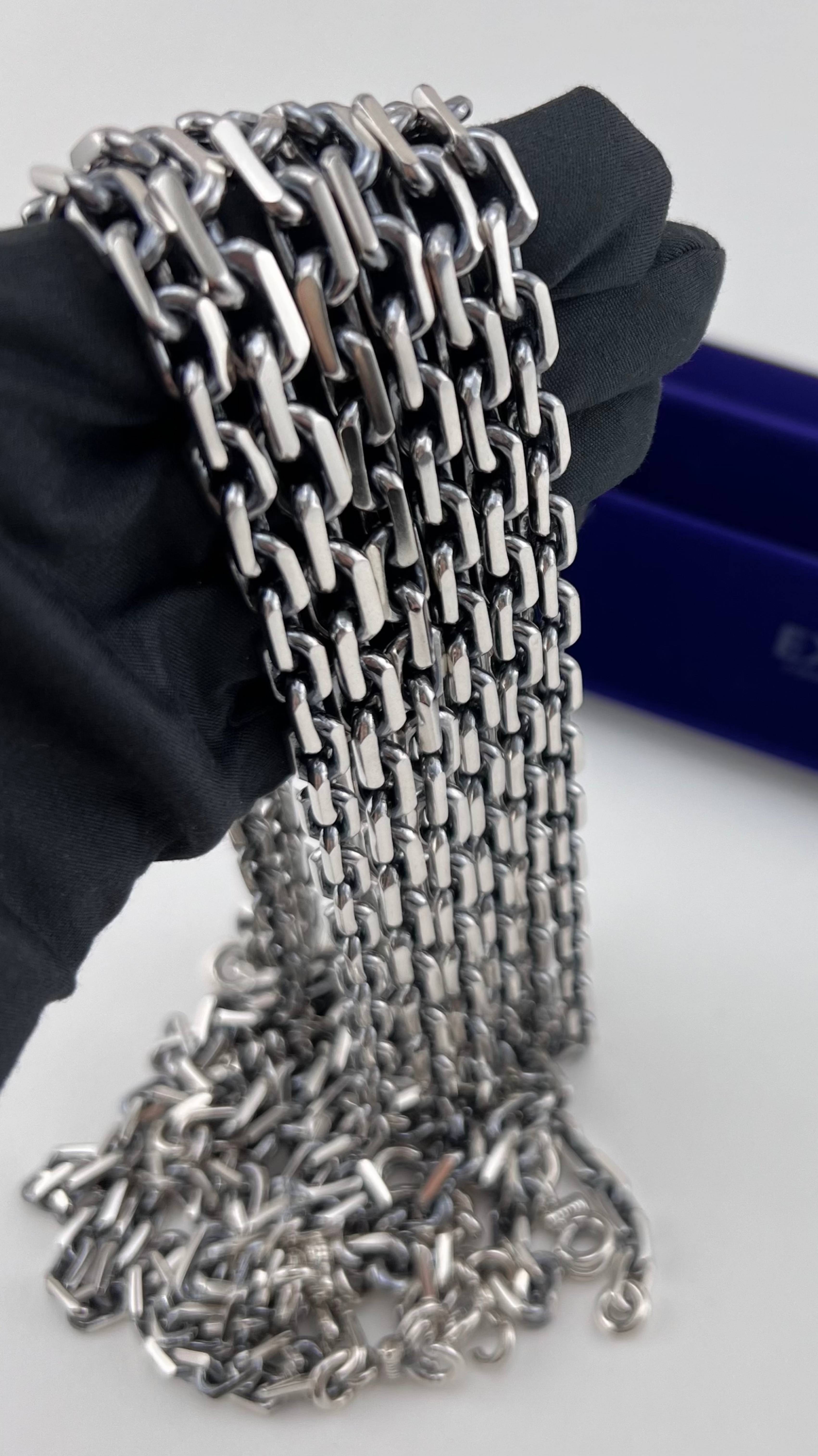 Мужская серебряная Якорная цепь 50 55 60 65 70 75 см с замком бабочка серебро проба 925