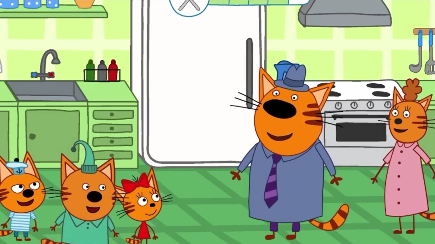 Три кота - большая цель. Игра для детей.