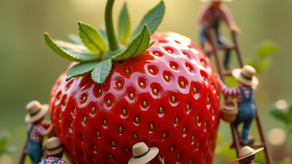 Трендовое видео с маленькими человечками .  Маленькие фермеры и клубника