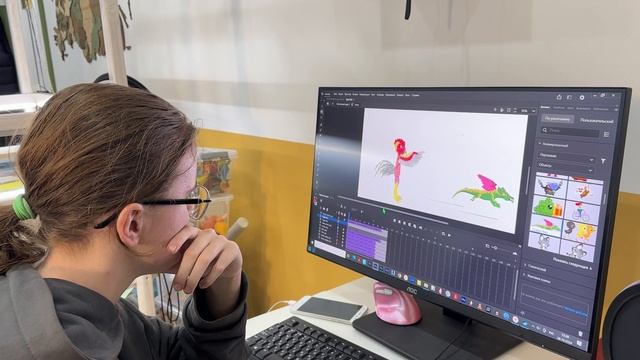 Даша Дук_Петух прыгает_Адоб Анимэйт_Студия мультимедиа Пчелиный рой_Екатеринбург 2024