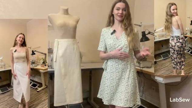 Юбки макеты построенные в Сапре. Готовый результат из ткани в цветочек.