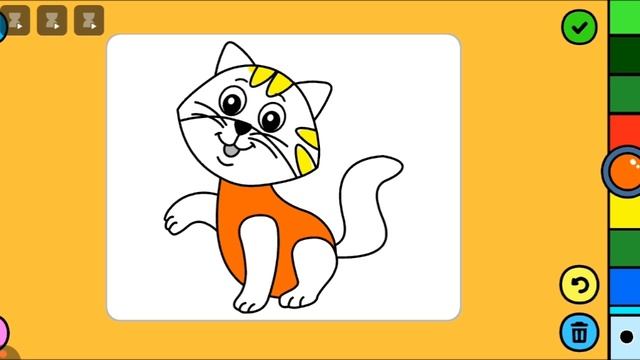 Развивающие обучающие видео для детей. Раскраска для детей живая кошка
