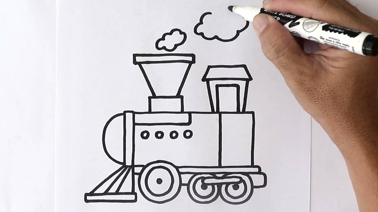 Как нарисовать ПАРОВОЗ. Простые рисунки для срисовки