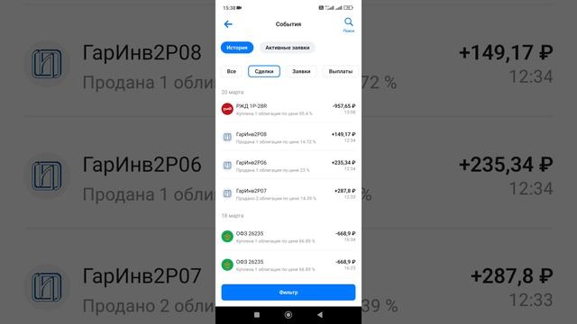 Обзор сделок за последнее время.