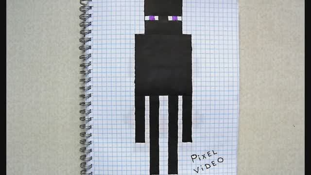 Эндермен из Майнкрафт рисунки по клеточкам #pixelvideo