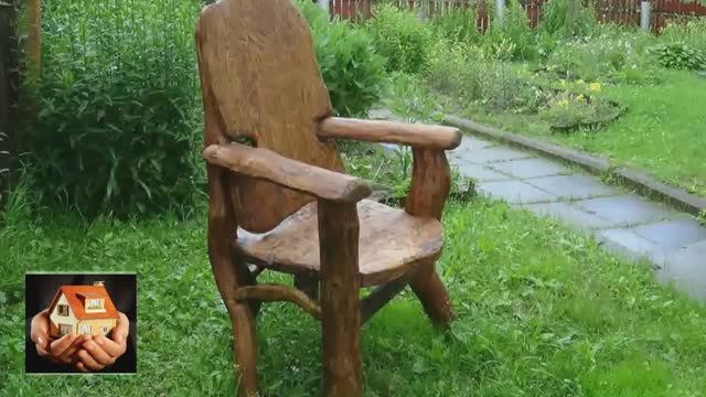 Самодельное кресло в рустикальном стиле.