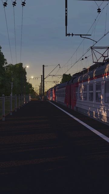 Trainz 22, «ЭД4М-0406 прибывает к платформе Воздухоплавательный парк»