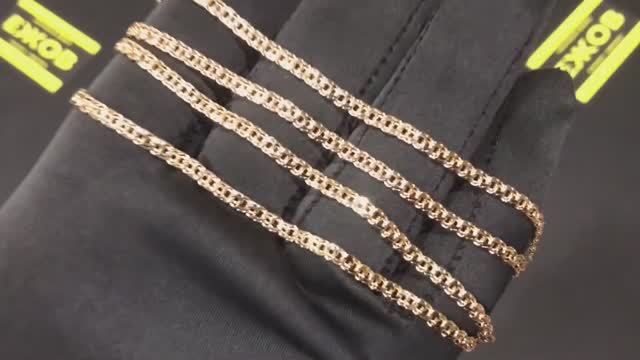 арт. A0154 Золотая цепочка Бисмарк 50 см ширина 3 мм