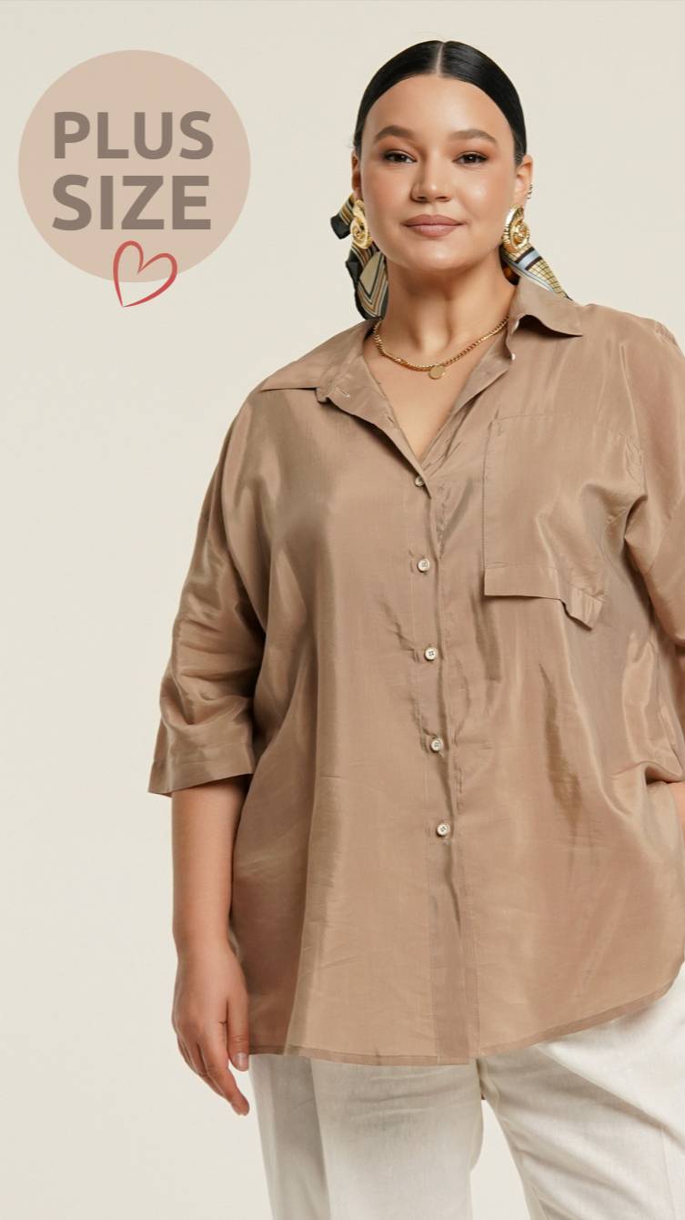 Летящая лёгкая блуза в размере plus size 50-58