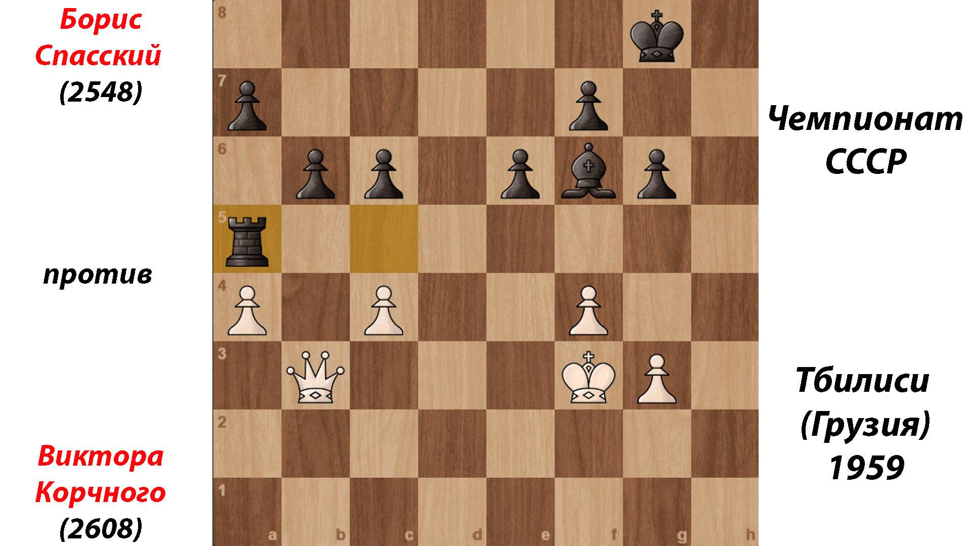 Борис Спасский против Виктора Корчного. Чемпионат СССР, Тбилиси (Грузия), 1959.