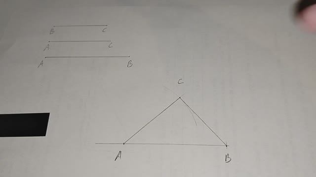 Как построить треугольник по трем сторонам с помощью циркуля и линейки