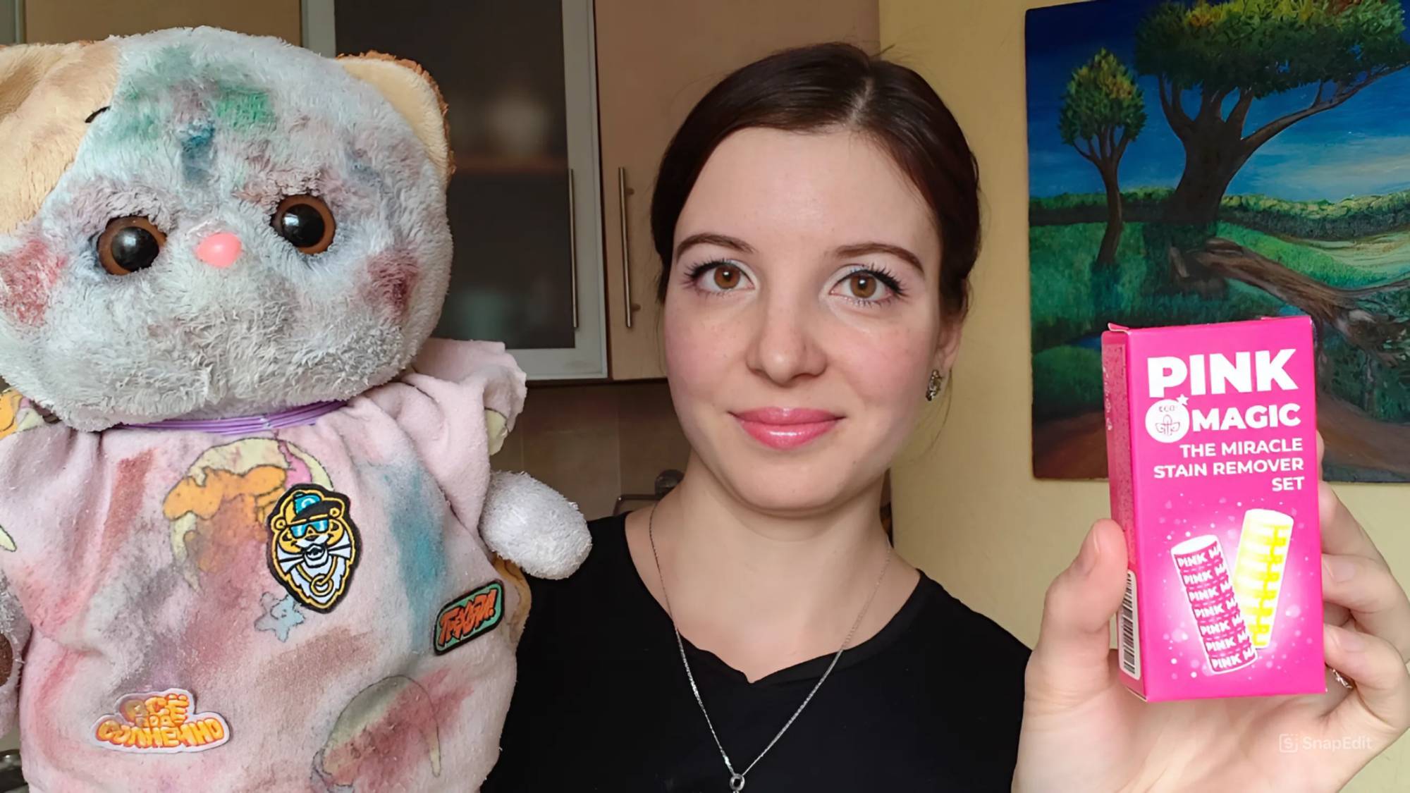 Кислородный карандаш пятновыводитель PINK MAGIC. Обзор. Отстирываем грязную игрушку.