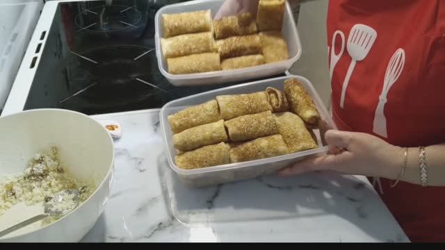 Блины фаршированные с творогом.   Вкусно и просто.