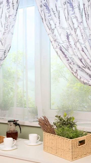 Ещё одна новинка! Комплект штор Сильвия с изящными веточками лаванды
