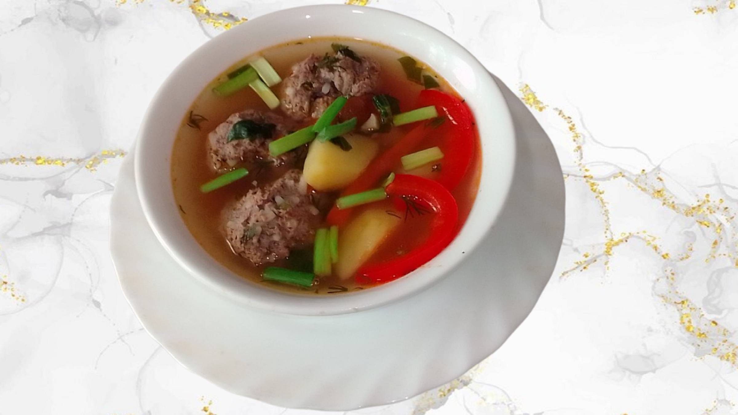 Вкусный суп с фрикадельками - Грузинский суп Гупта с фрикадельками