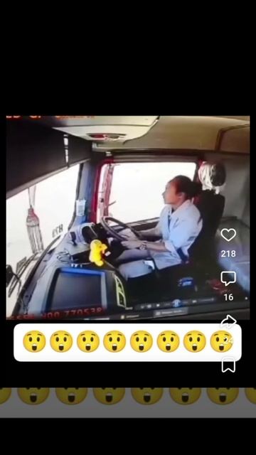 ДТП Вид из кабины грузовика. Догнал