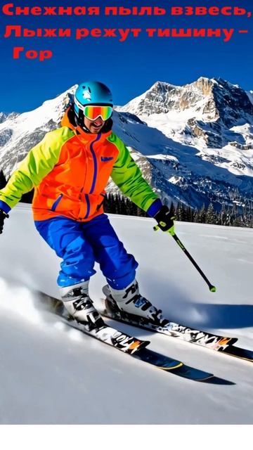 Снежная пыль взвесь, Лыжи режут тишину — Горы в сердце мчат.