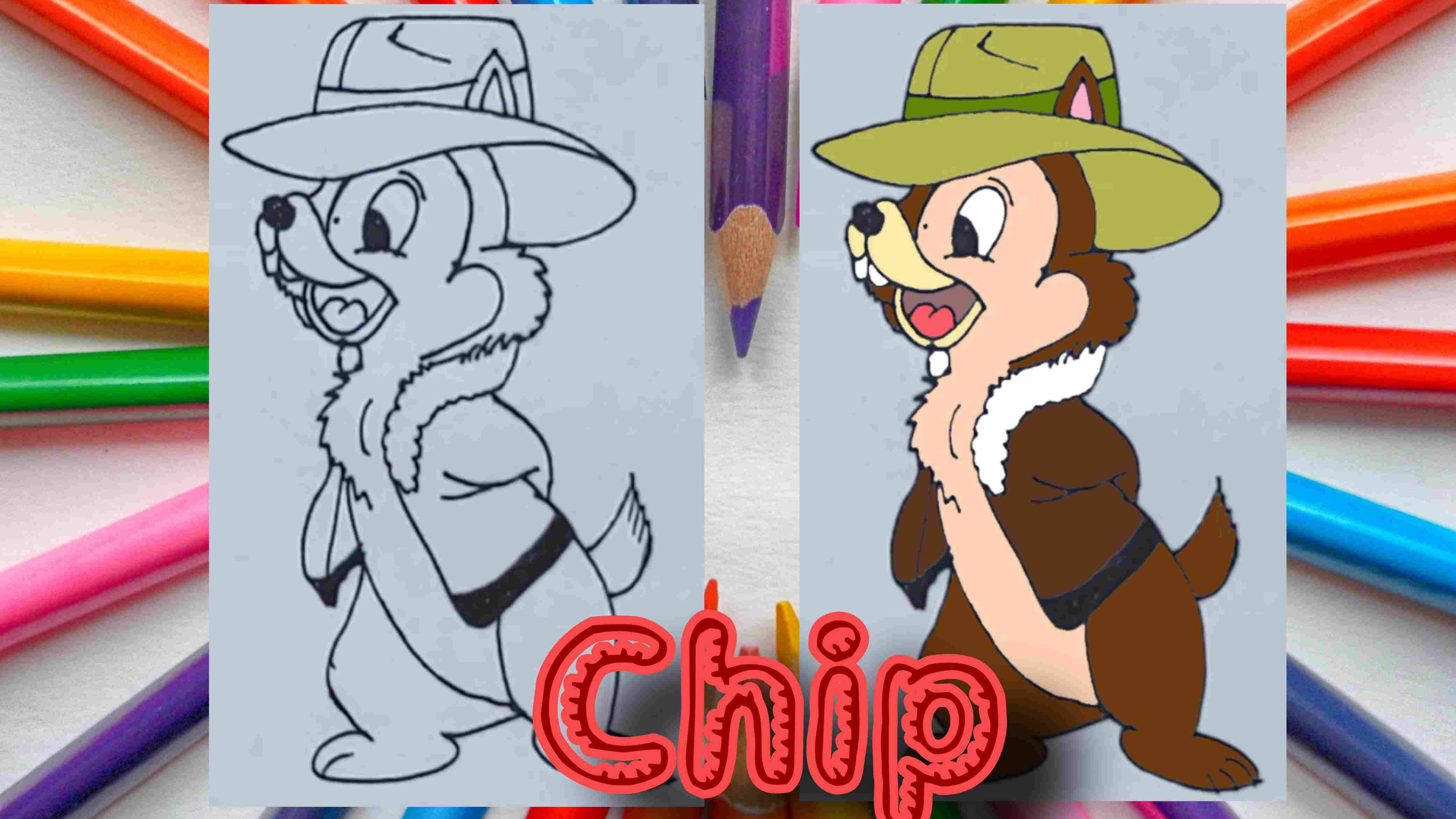 Как нарисовать бурундука Чипа! chip