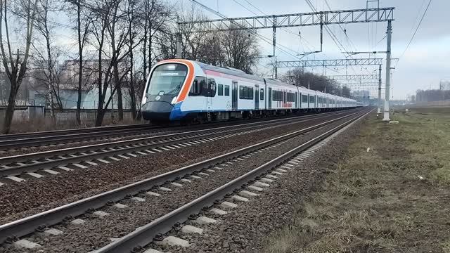 Электропоезд ЭГЭ2Тв-032 "Иволга 4.0" (аренда ЦППК) приг. поезд №7407/7408 Зеленоград - Ипподром.