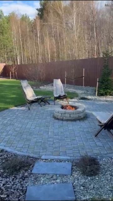 Кострище круглое из природного камня