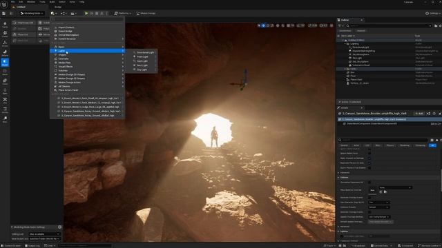 Create A Cave and Light Rays in Unreal Engine 5.4 Environment Tutorial