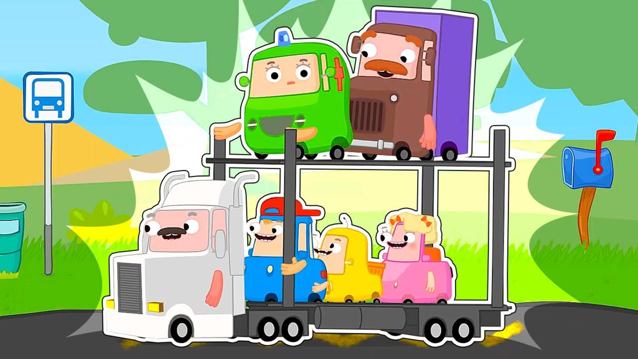 Автосемейка Вилзи едет в парк развлечений! Мультики про машинки для детей