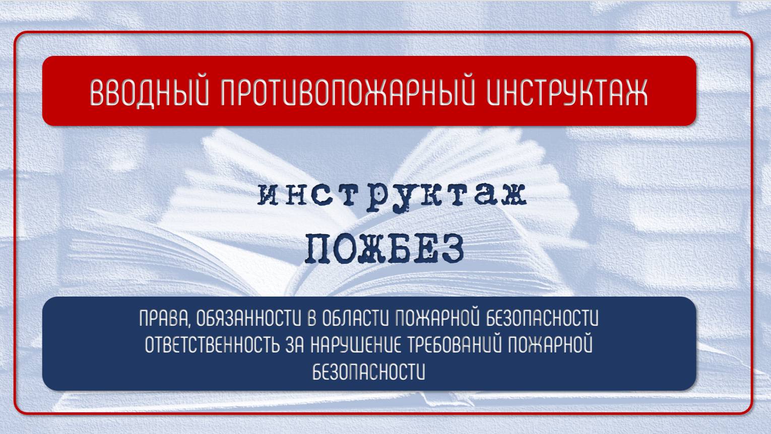 ПРАВА, ОБЯЗАННОСТИ В ОБЛАСТИ ПБ
ОТВЕТСТВЕННОСТЬ ЗА НАРУШЕНИЕ ОБЯЗАТЕЛЬНЫХ ТРЕБОВАНИЙ ПБ