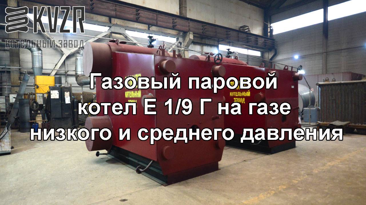Газовый паровой котел Е 1/9 Г на газе низкого и среднего давления