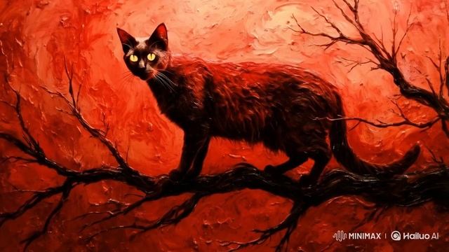 Туманная экспрессия в красном цвете. Один промт - разные сюжеты с животными и природой.