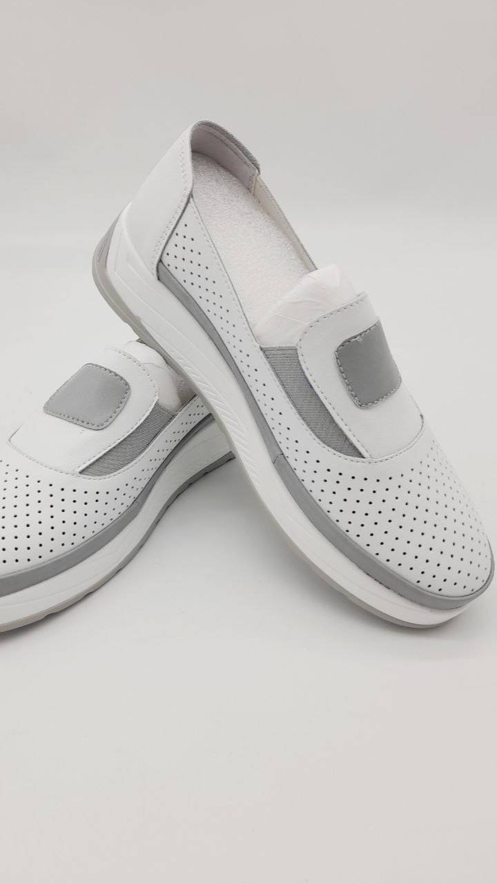 Туфли 003-5 Бело-серый видео