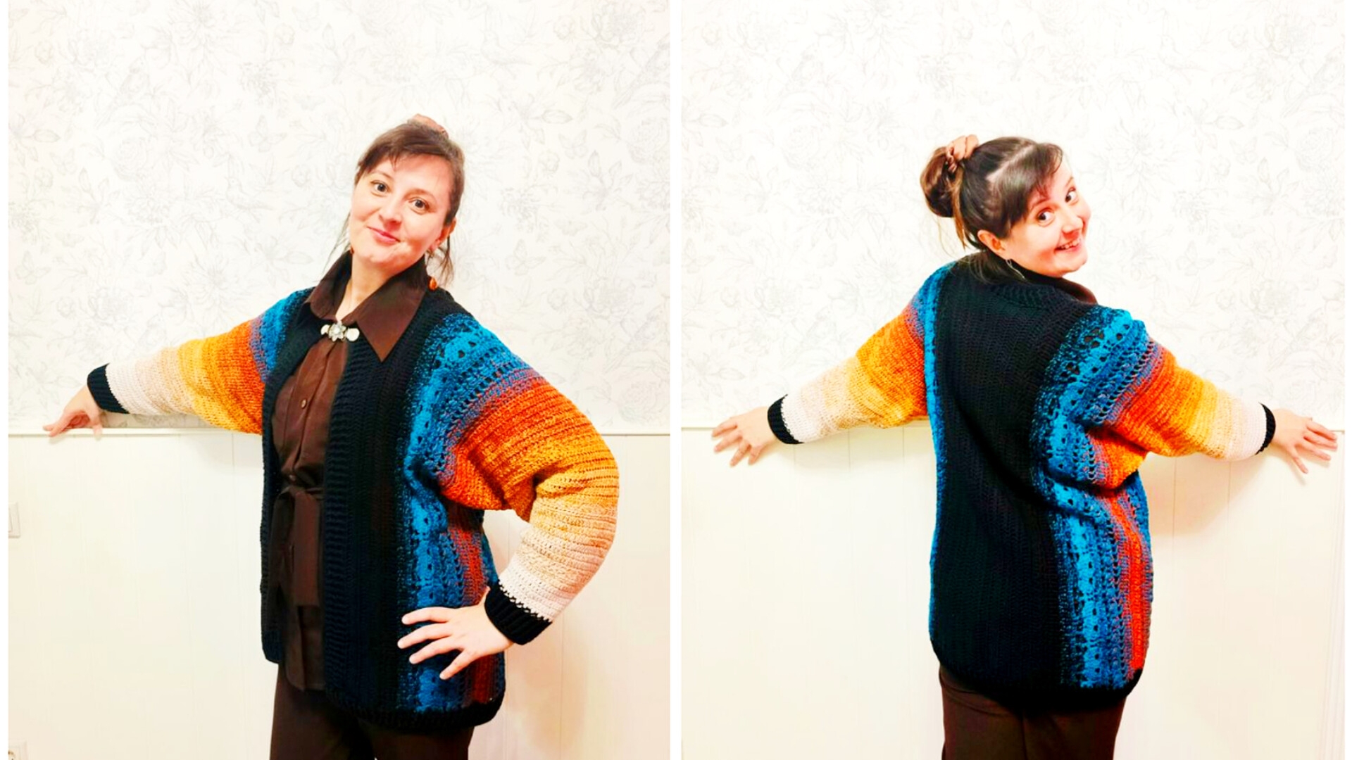 Часть 1. Кардиган "Яркая осень" начальный урок МК, вязание крючком, красиво, модно, ярко.mp4