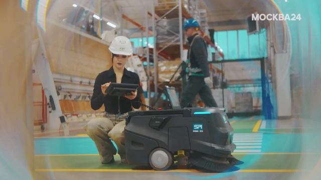 Роботы уборщики CC1 и MT1 на заводе Реватт. Репортаж телеканала Москва24