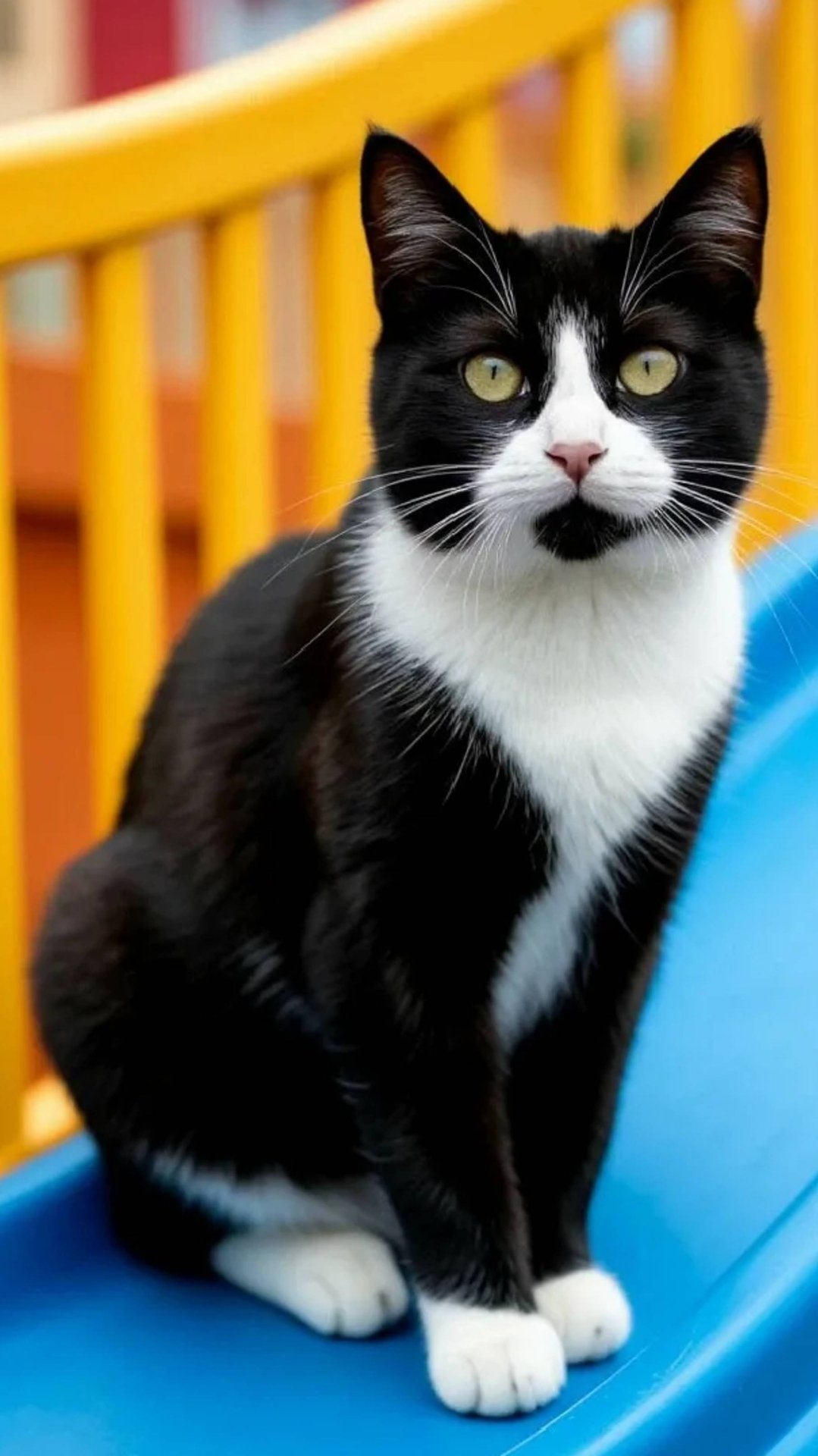 Милый котик на утренней прогулке.