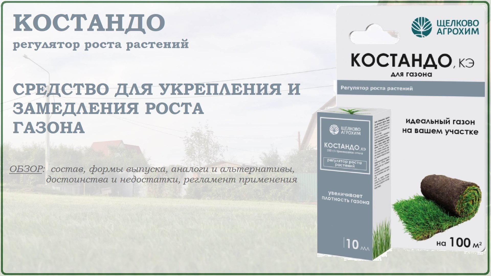 Костандо - средство для укрепления и замедления роста газона. Обзор на новый регулятор роста